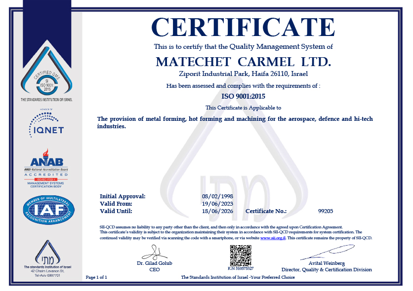 Standards & Certificates - Carmel Metal